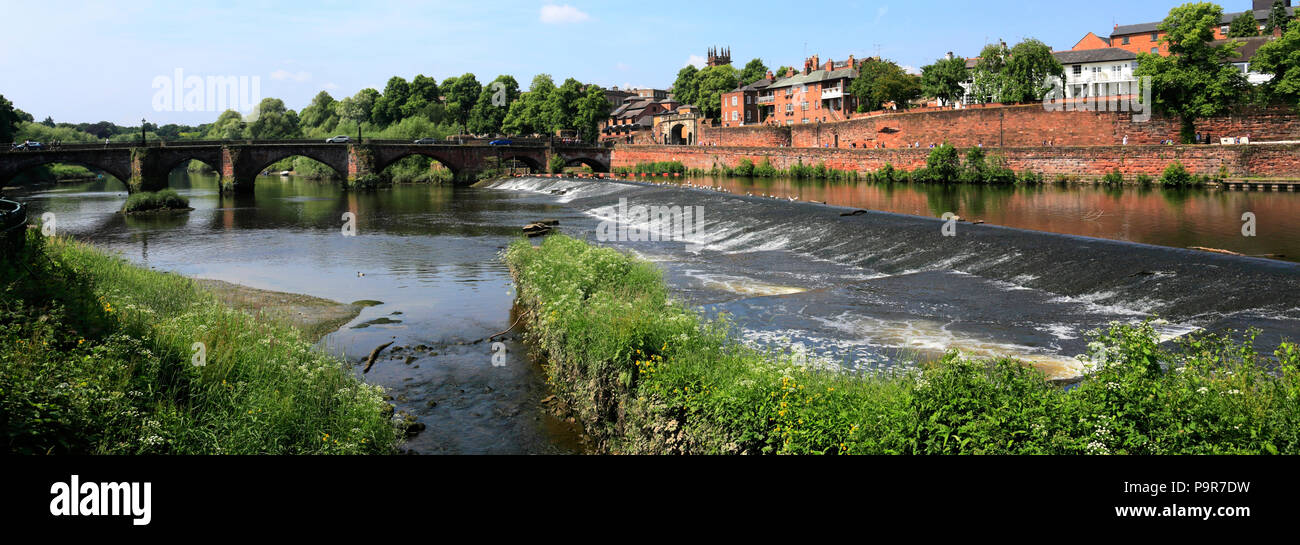 The Old Dee Bridge, river Dee, Chester City, Cheshire, England Stock ...