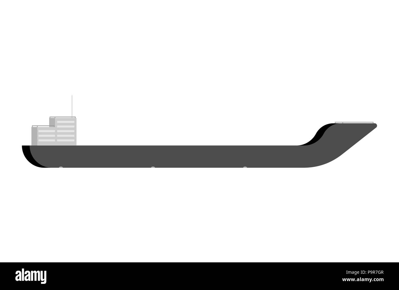 Empty barge isolated. Cargo ship Vector illustration Stock Vector Image ...