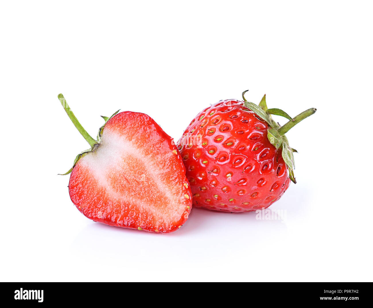 Strawberry on white background Stock Photo - Alamy
