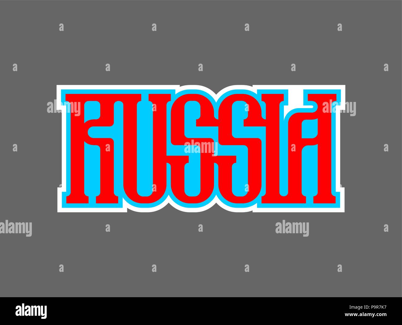 Russia lettering sign. Russian old font symbol. Vector illustration ...