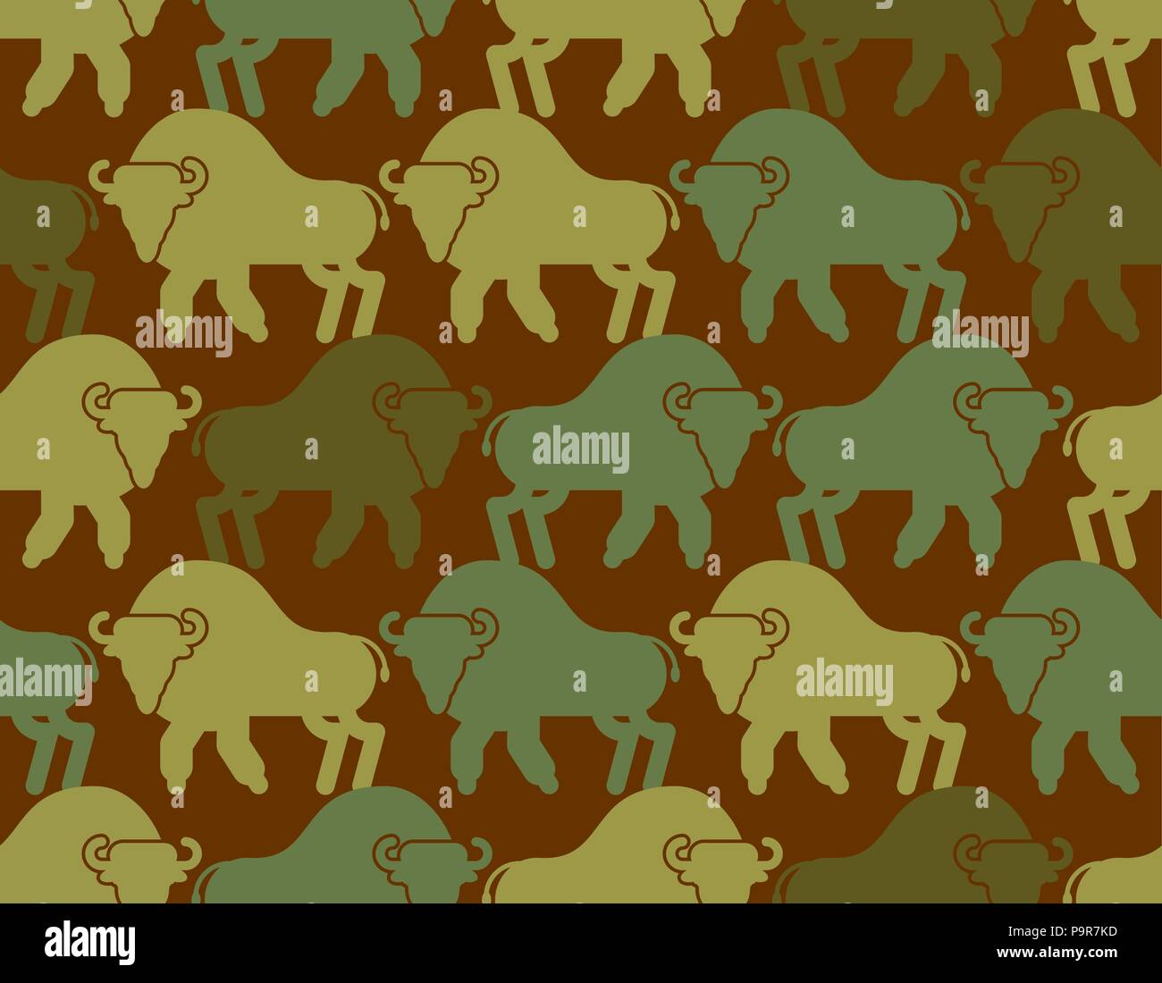 Bison military texture. Aurochs army pattern. Soldier protective ...