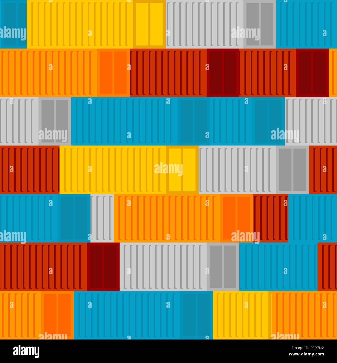 Freight container pattern seamless. Transportation of goods background ...