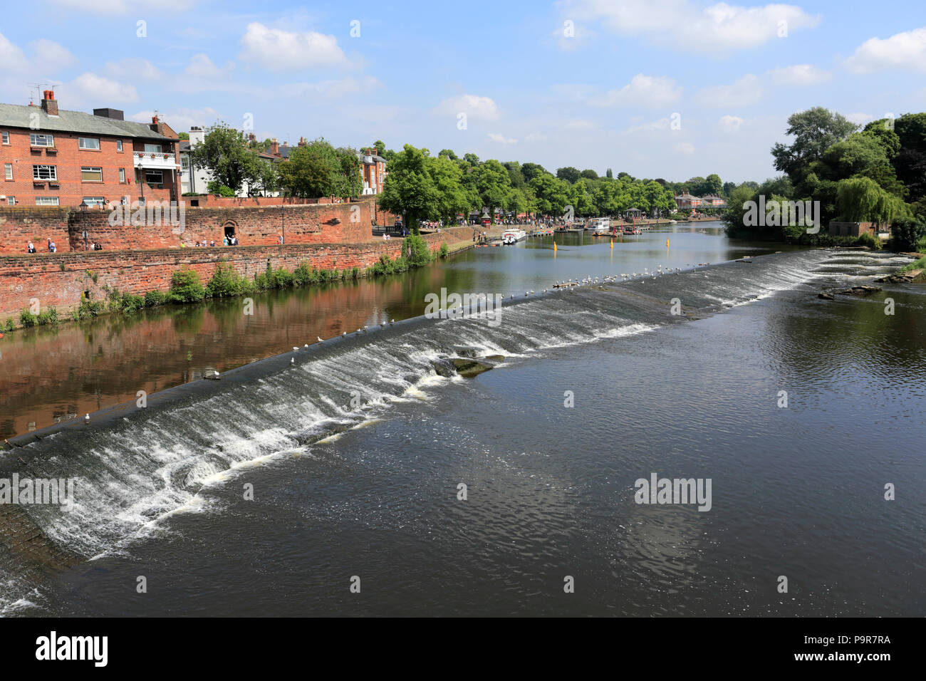 The Weir, river Dee, Chester City, Cheshire, England Stock Photo - Alamy