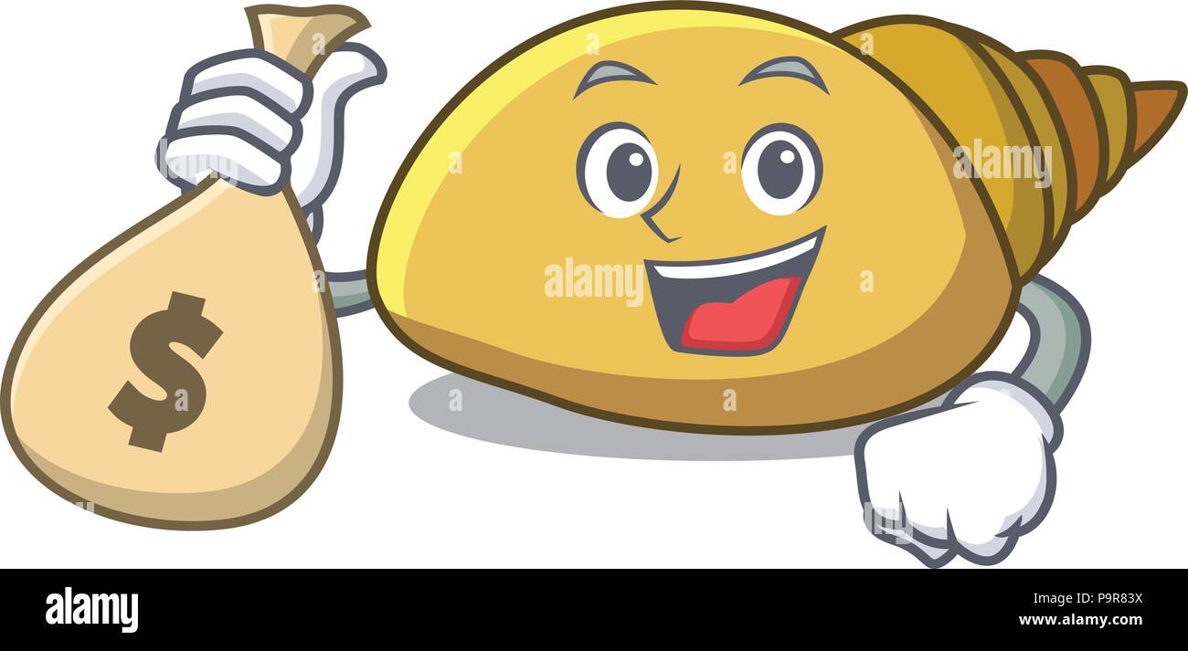 With money bag mollusk shell character cartoon Stock Vector Image & Art ...