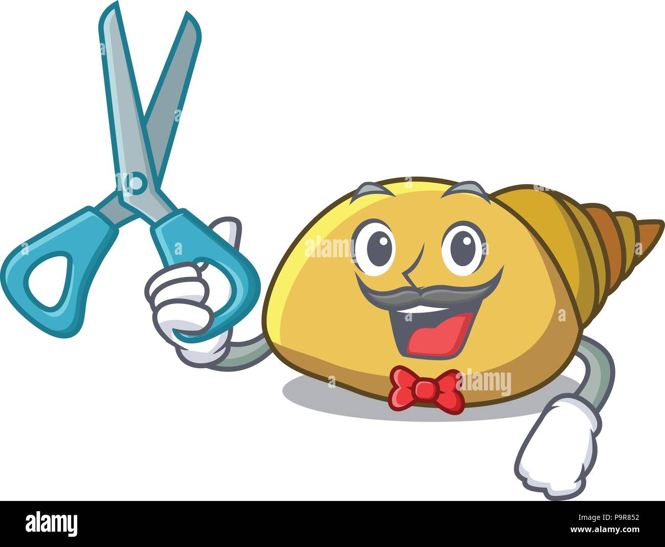 Barber mollusk shell character cartoon Stock Vector Image & Art - Alamy