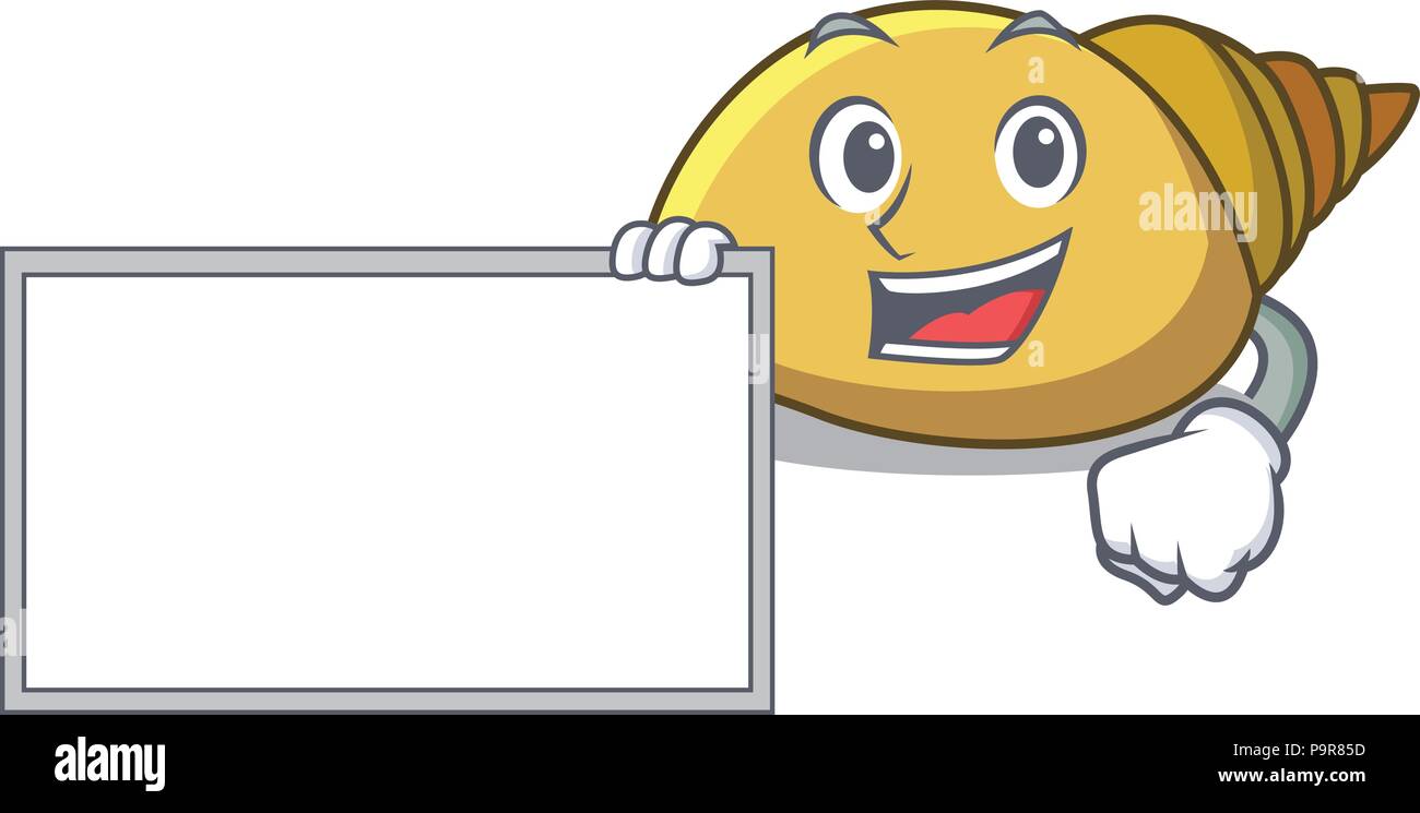 With board mollusk shell character cartoon Stock Vector Image & Art - Alamy