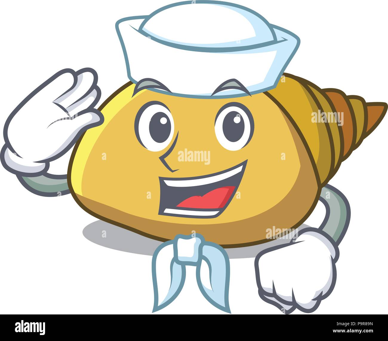 Sailor mollusk shell character cartoon Stock Vector Image & Art - Alamy