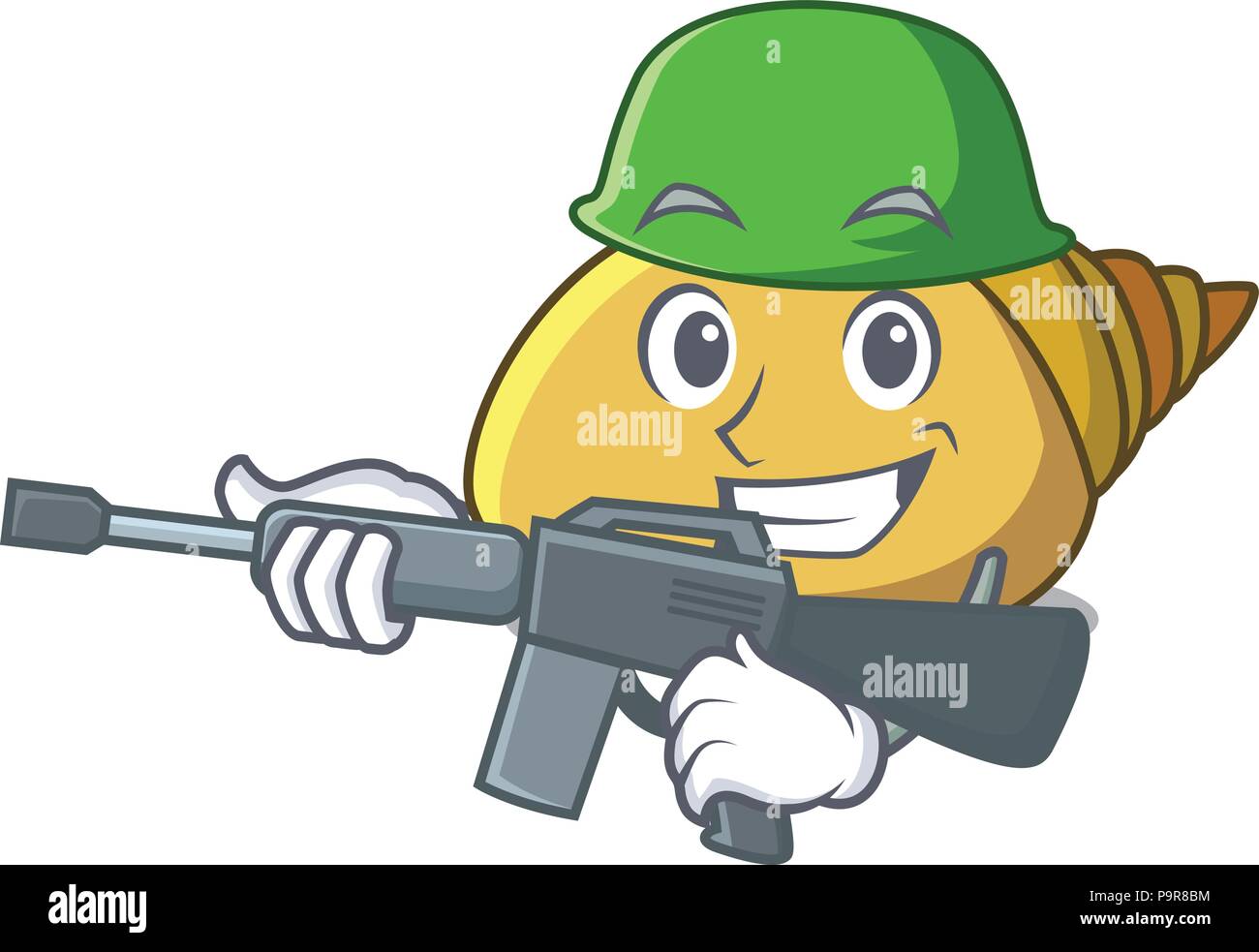 Army Mollusk Shell Character Cartoon Stock Vector Image And Art Alamy