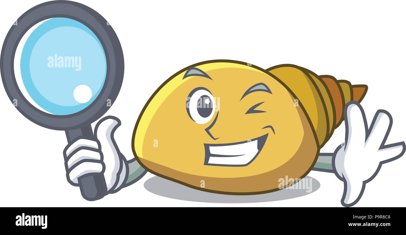 Detective mollusk shell character cartoon Stock Vector Image & Art - Alamy