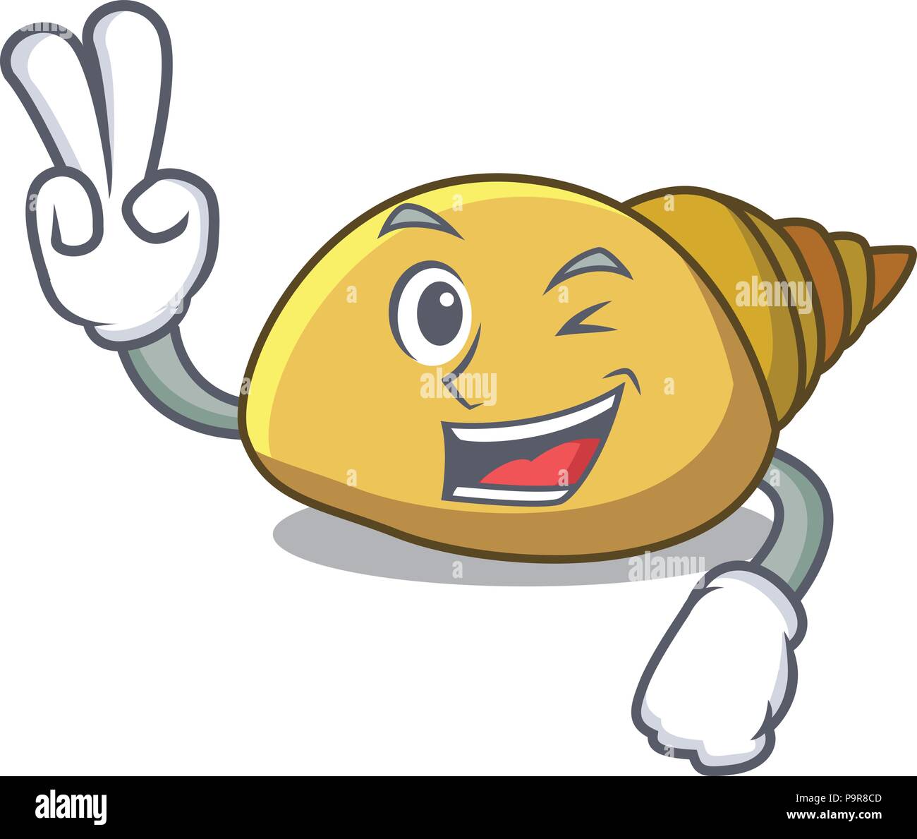 Two finger mollusk shell character cartoon Stock Vector Image & Art - Alamy