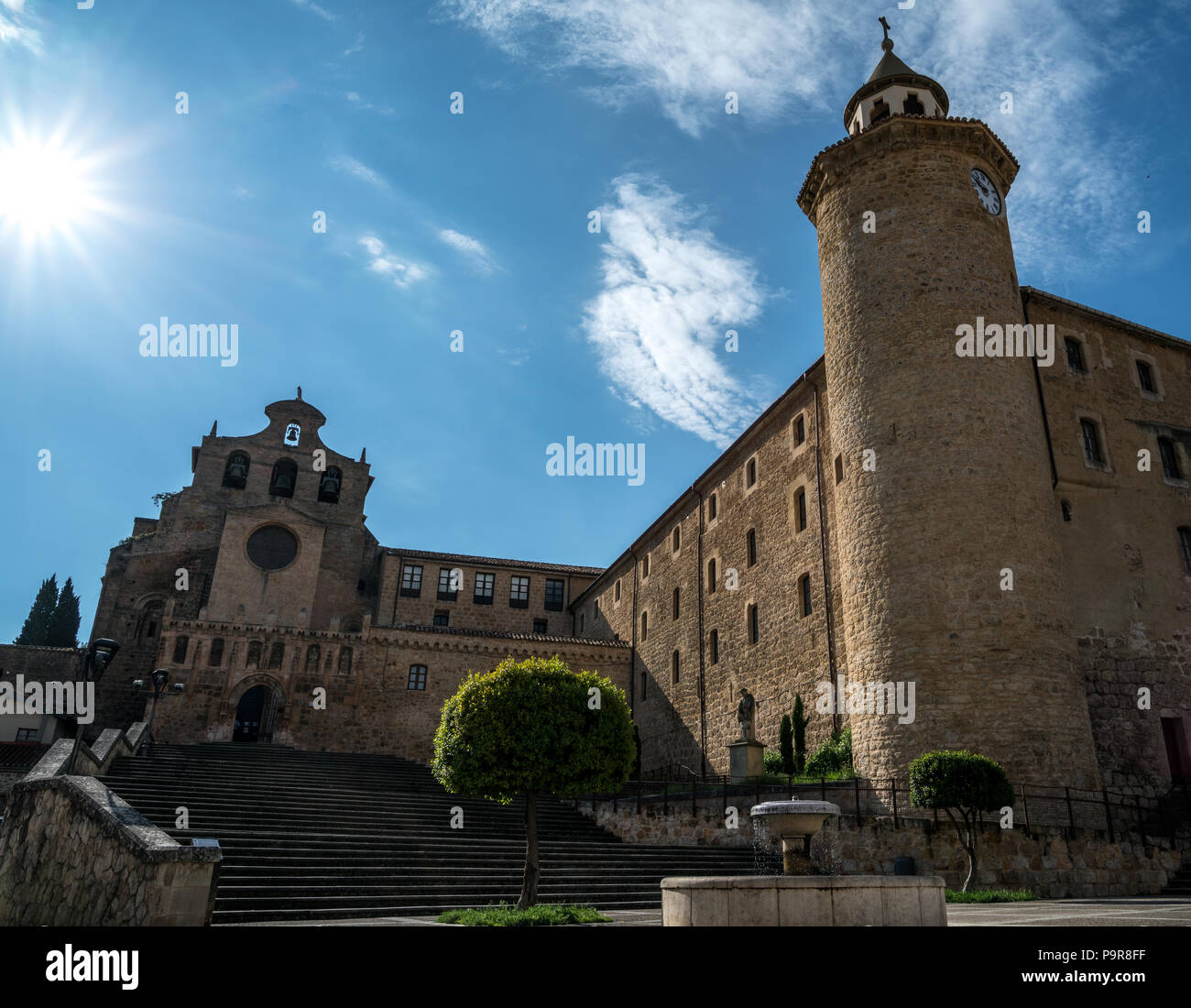 Benedictine monastery of San Salvador de Oña of 11th century in small ...