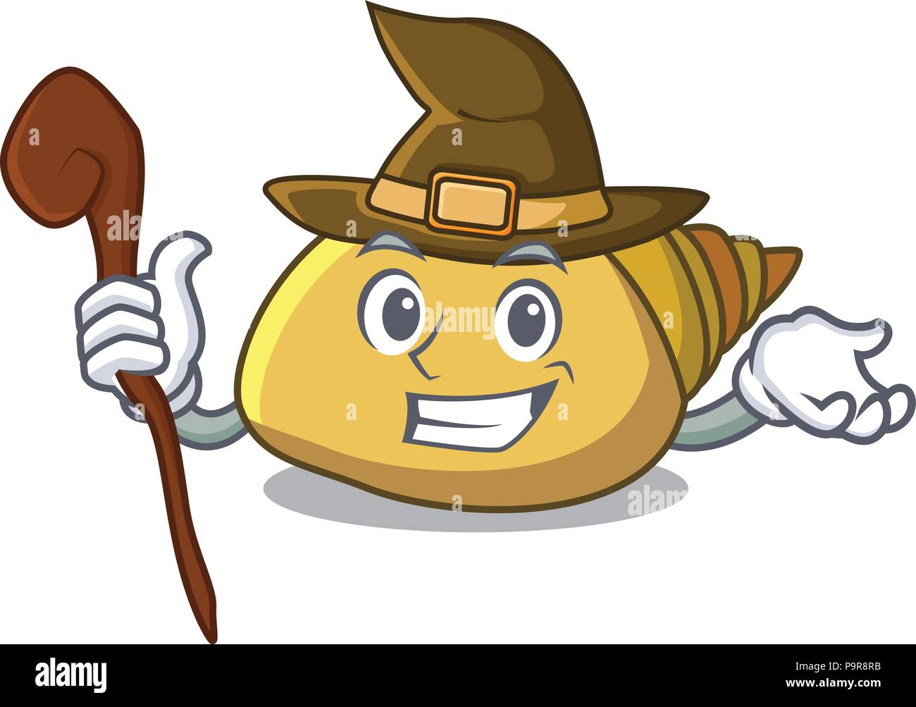 Witch mollusk shell mascot cartoon Stock Vector Image & Art - Alamy