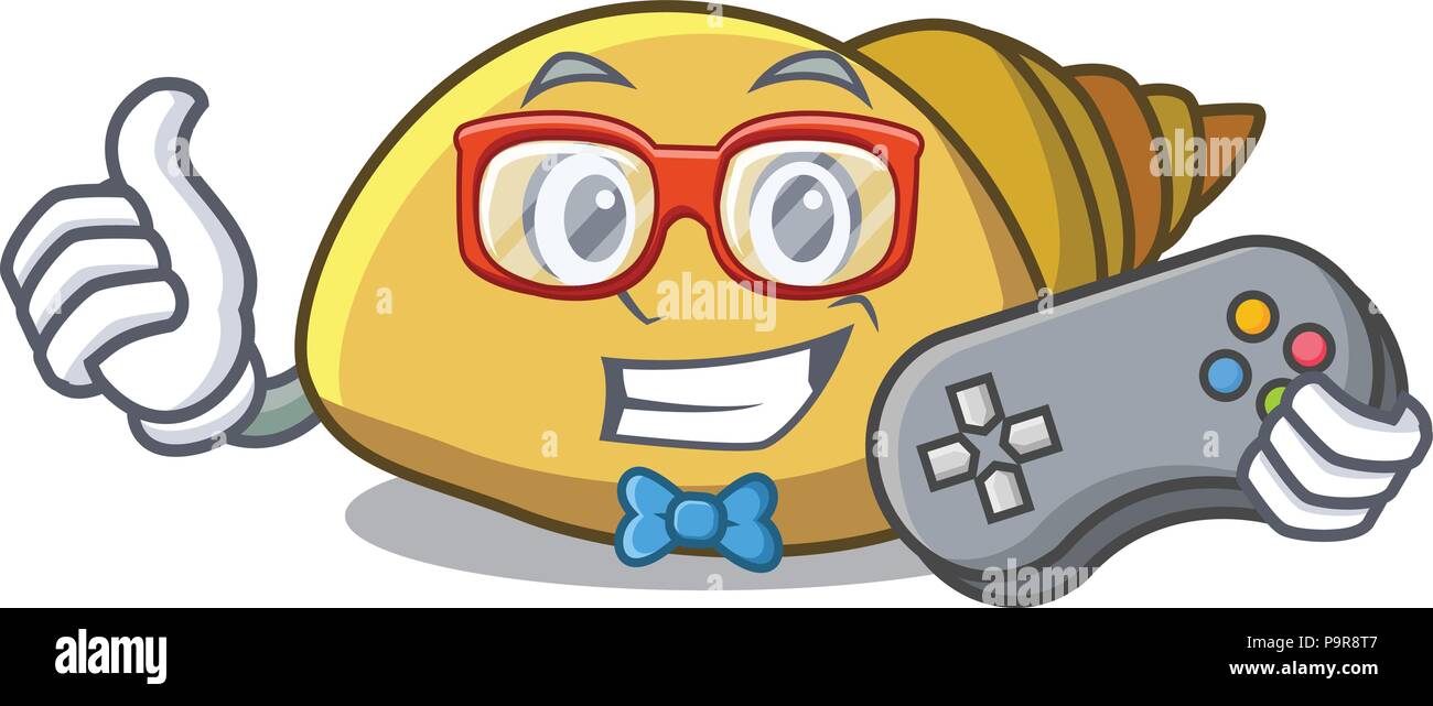 Gamer mollusk shell mascot cartoon Stock Vector Image & Art - Alamy