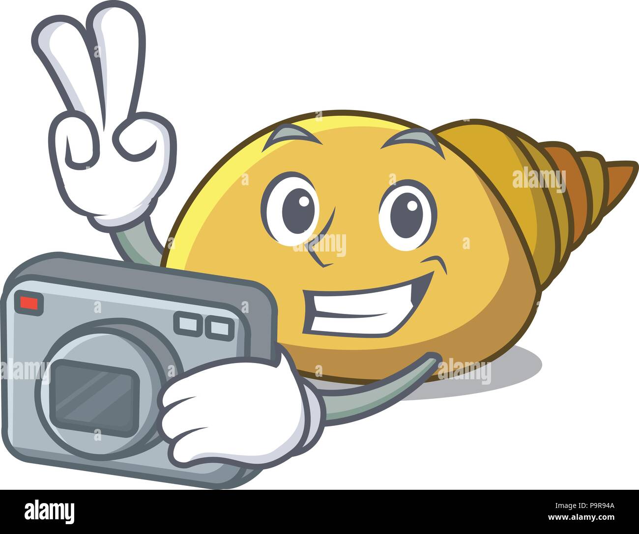 Photographer mollusk shell mascot cartoon Stock Vector Image & Art - Alamy