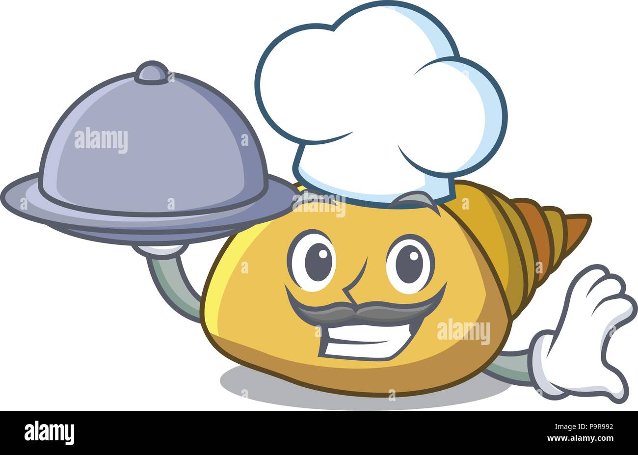 Chef with food mollusk shell mascot cartoon Stock Vector Image & Art ...