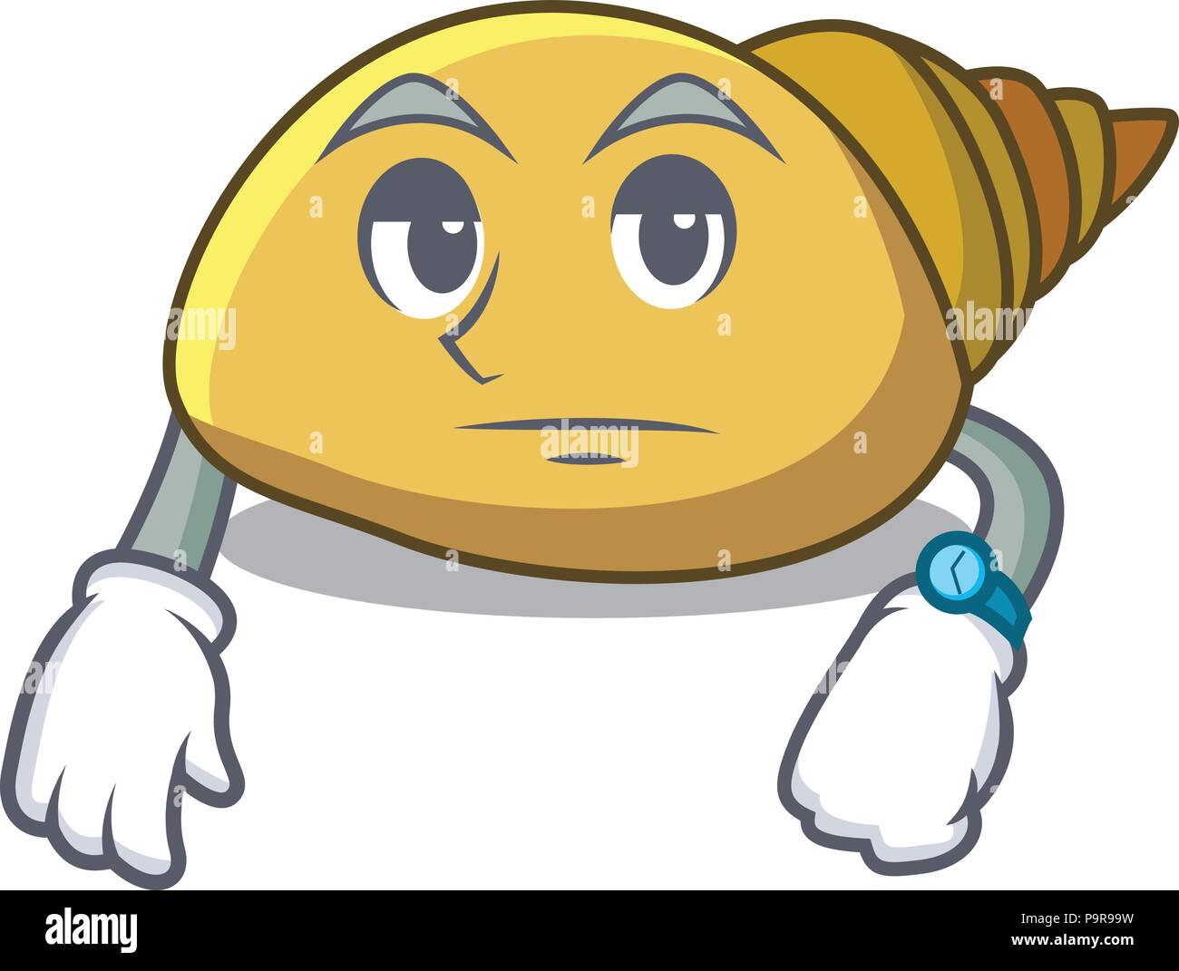 Waiting mollusk shell mascot cartoon Stock Vector Image & Art - Alamy