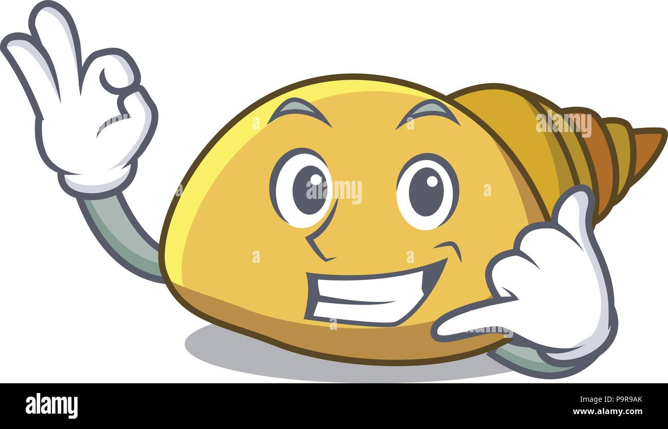 Call me mollusk shell mascot cartoon Stock Vector Image & Art - Alamy