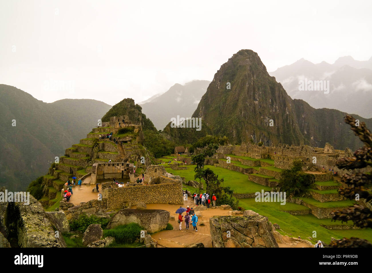 Panoramic view to Machu Picchu archaeological site with Polygonal ...