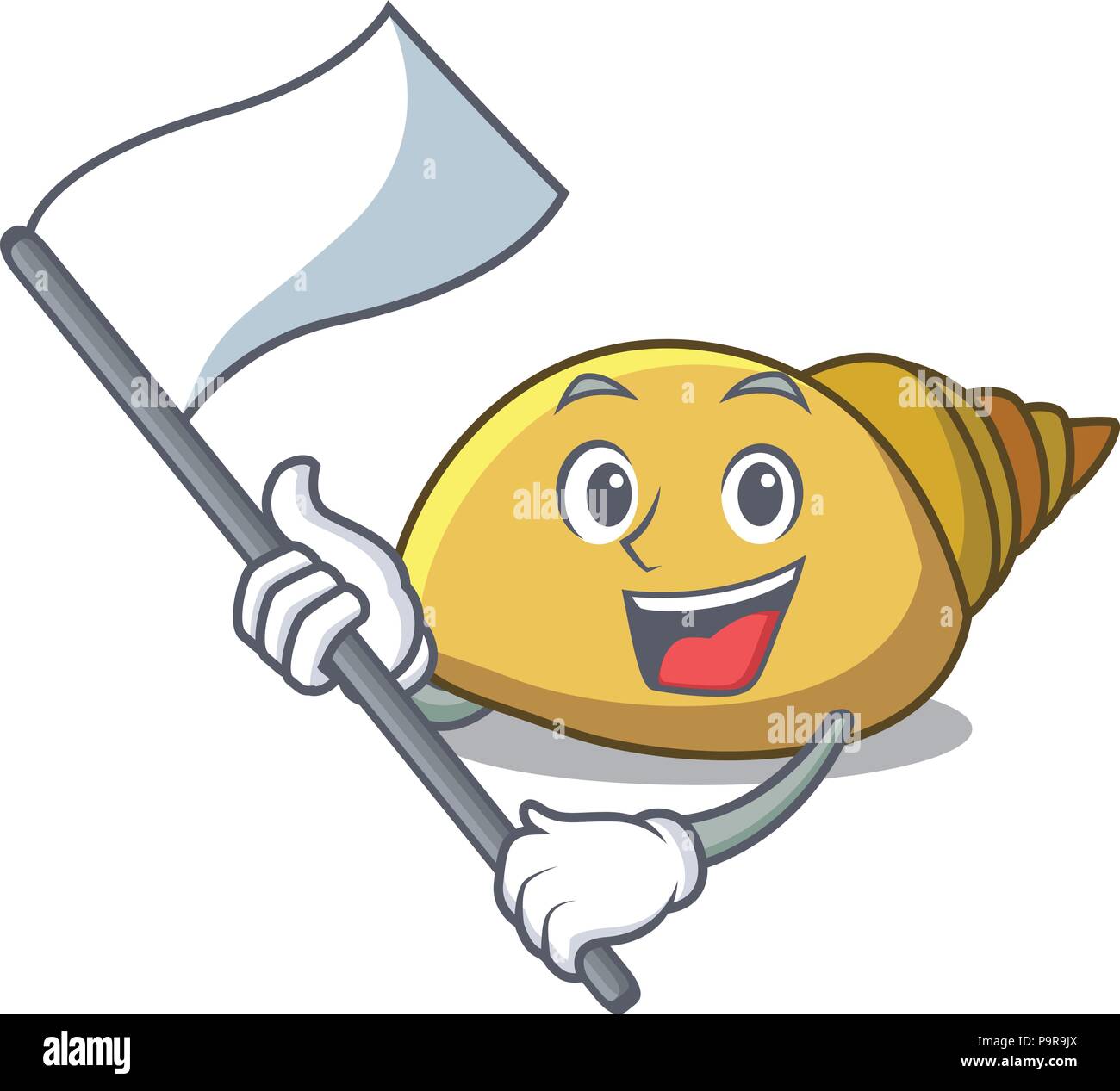 With flag mollusk shell mascot cartoon Stock Vector Image & Art - Alamy