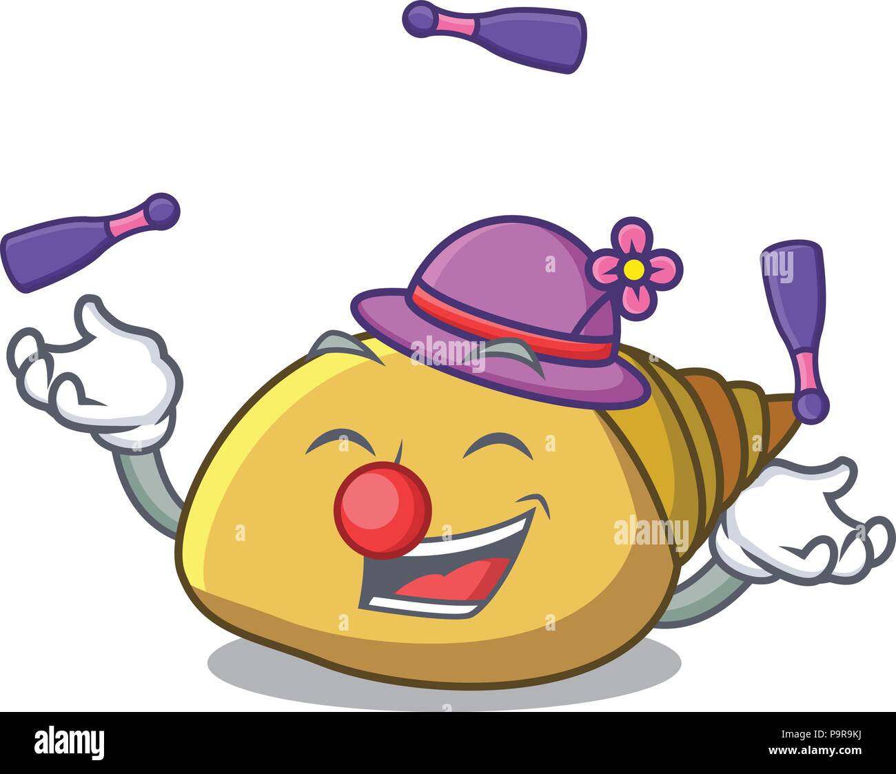 Juggling mollusk shell mascot cartoon Stock Vector Image & Art - Alamy