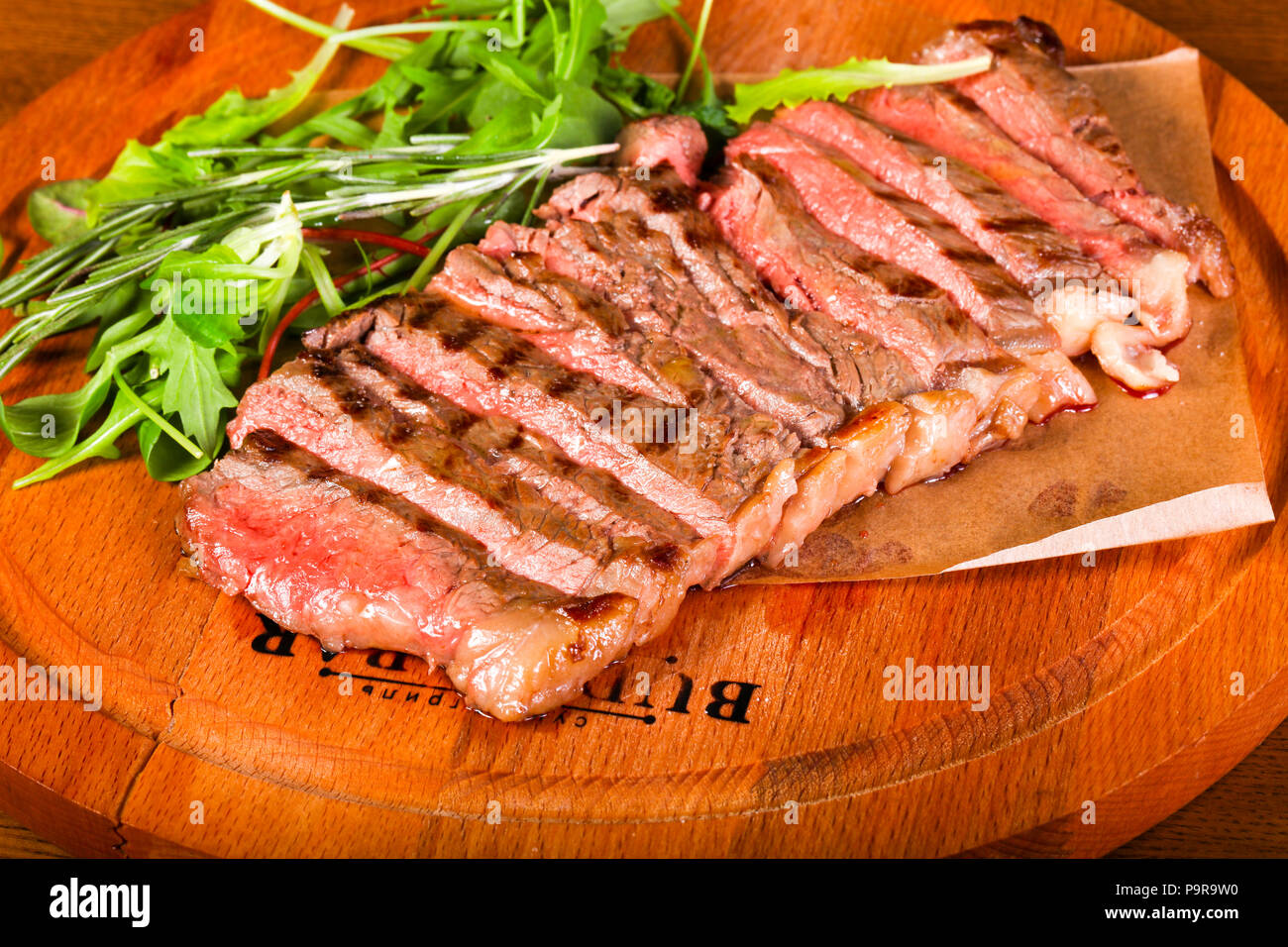 Beef steak with blood Stock Photo - Alamy