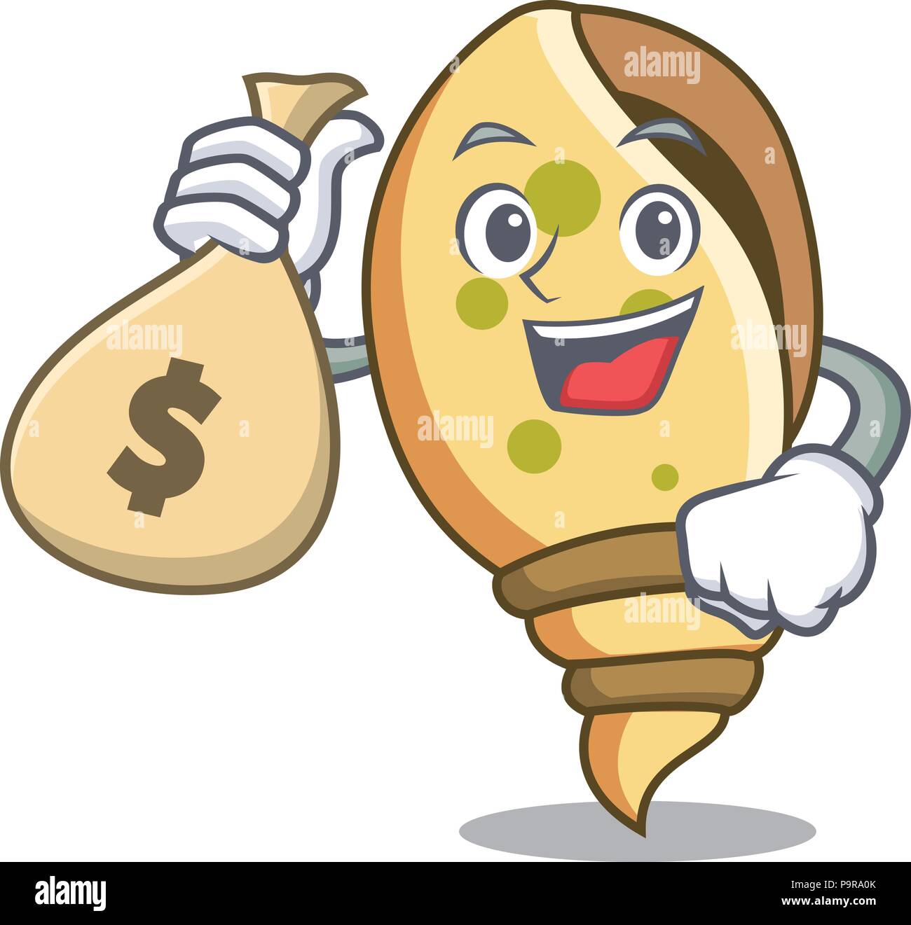With money bag sea shell character cartoon vector illustration Stock ...