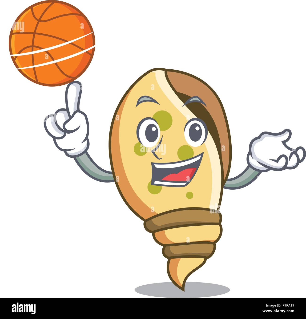 With basketball sea shell character cartoon vector illustration Stock ...
