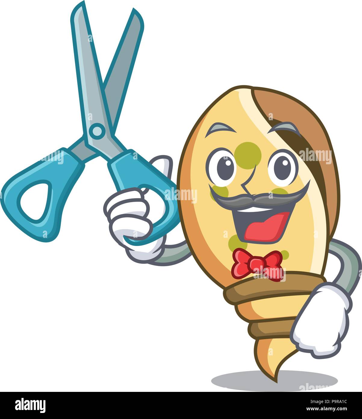 Barber sea shell character cartoon vector illustration Stock Vector ...