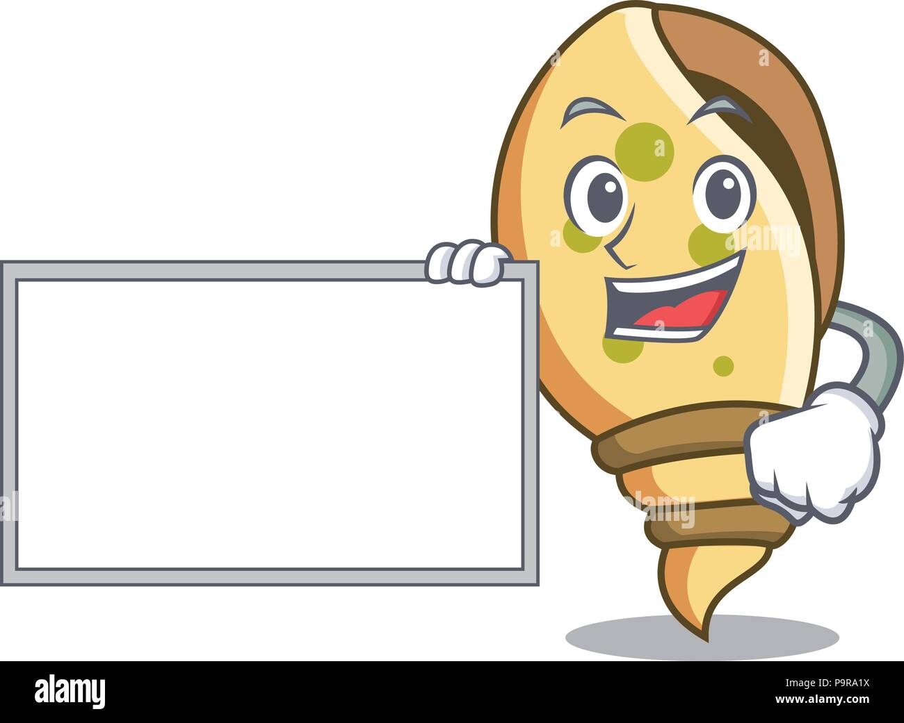 With board sea shell character cartoon vector illustration Stock Vector ...
