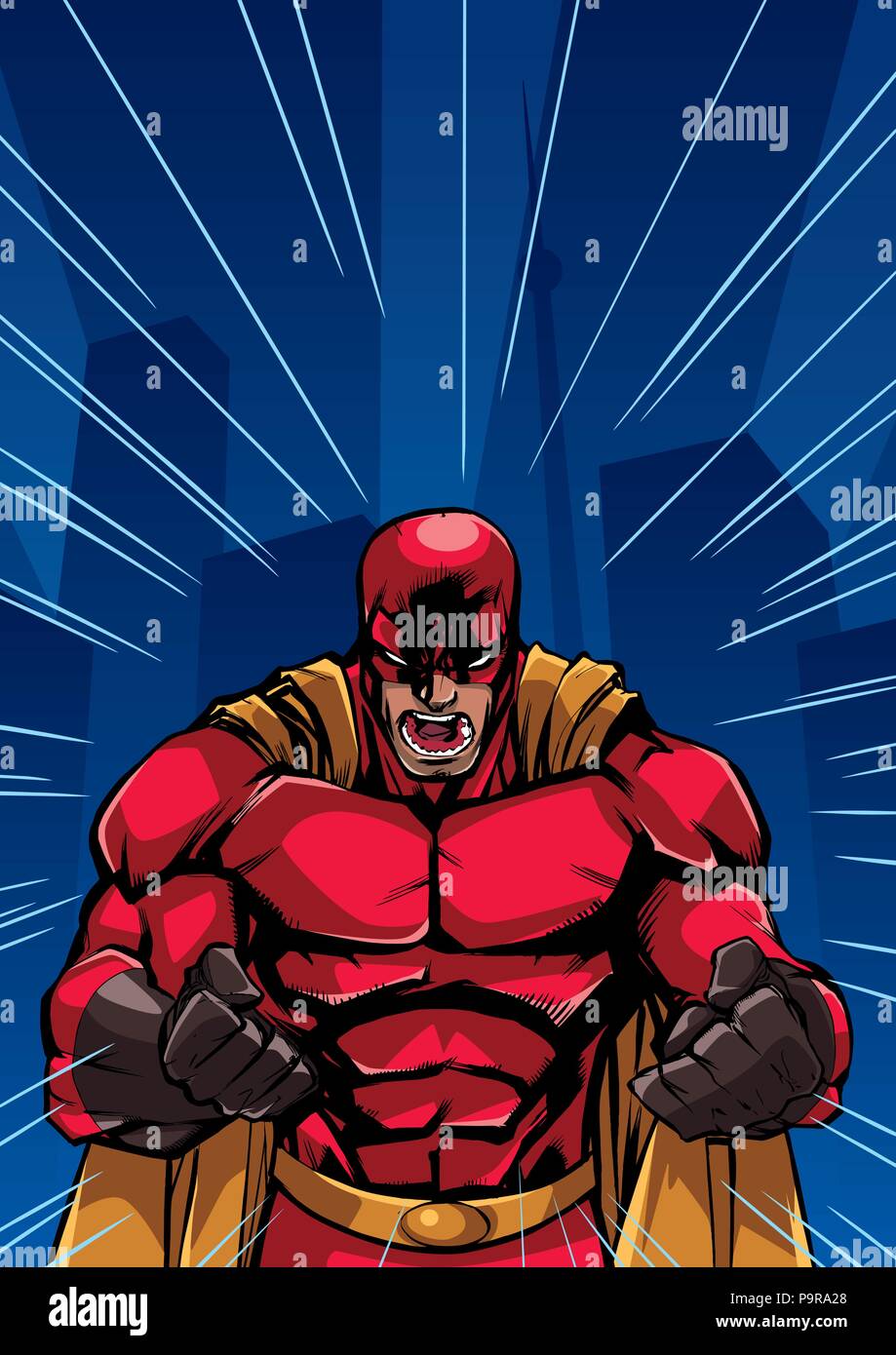 Screaming Superhero Background Stock Vector Image & Art - Alamy