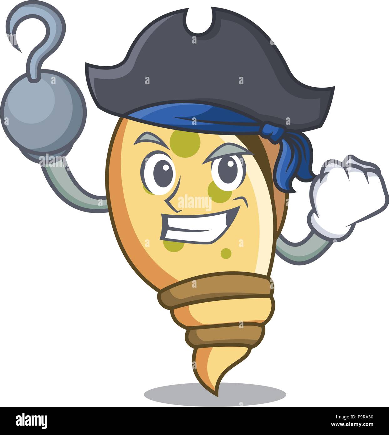 Pirate sea shell character cartoon vector illustration Stock Vector ...