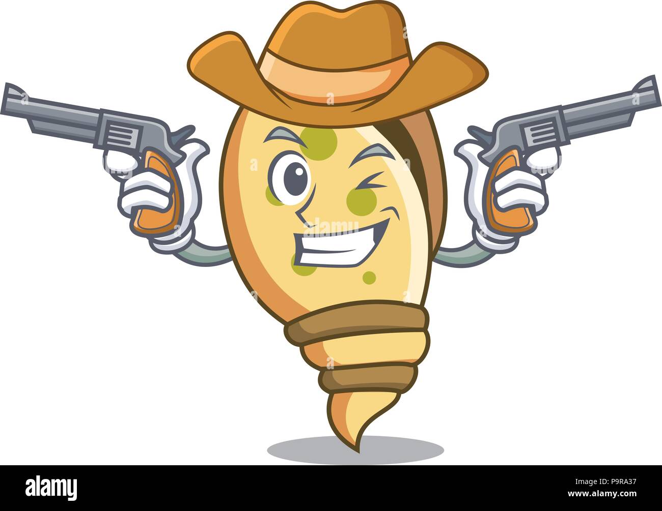 Cowboy sea shell character cartoon vector illustration Stock Vector ...