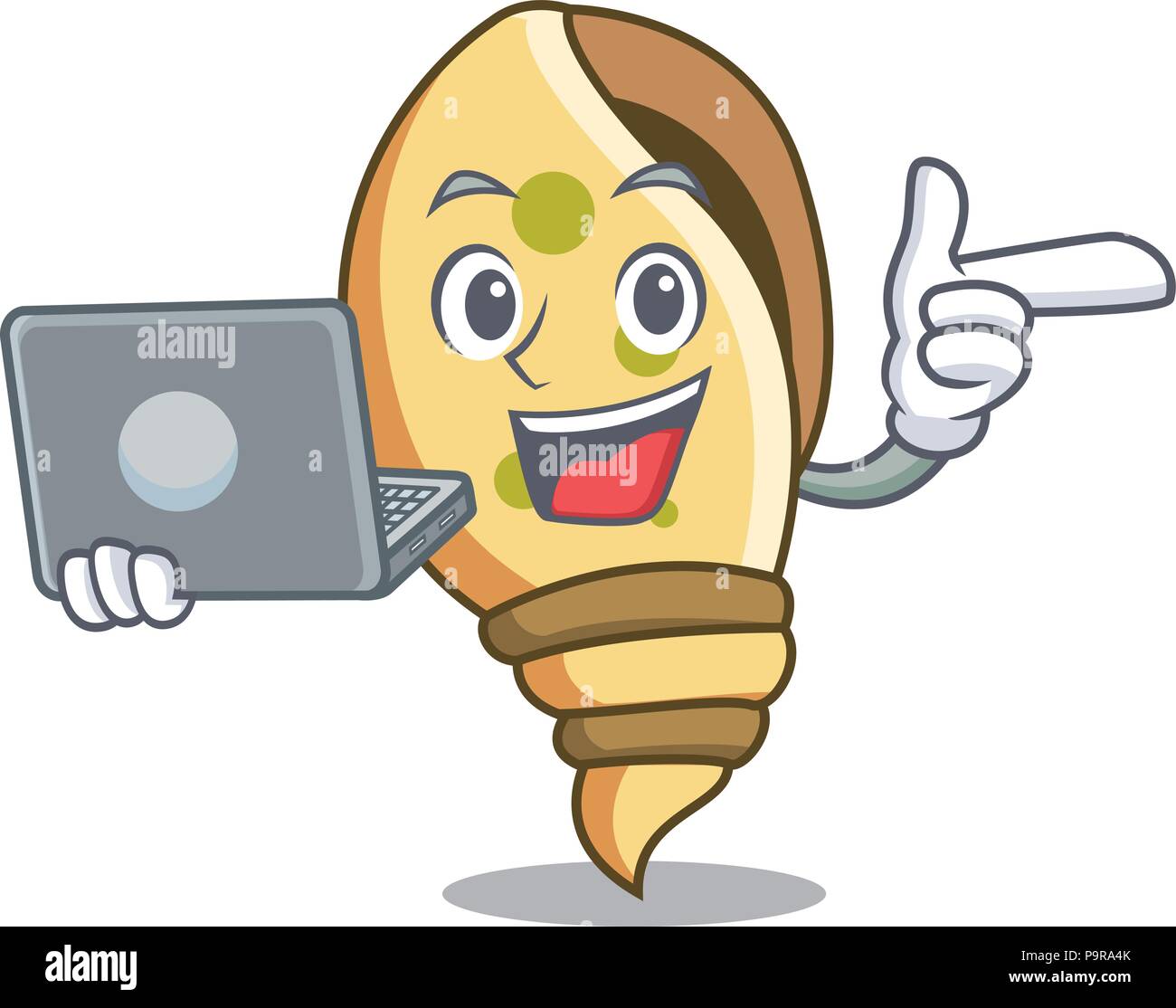 With laptop sea shell character cartoon vector illustration Stock ...