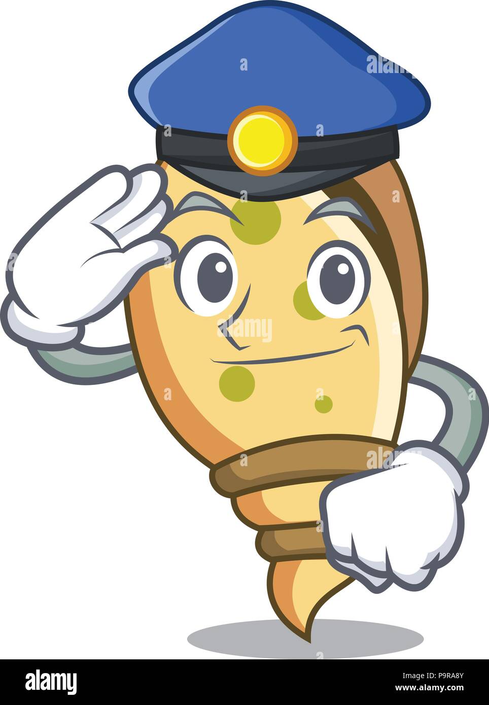Police sea shell character cartoon vector illustration Stock Vector ...