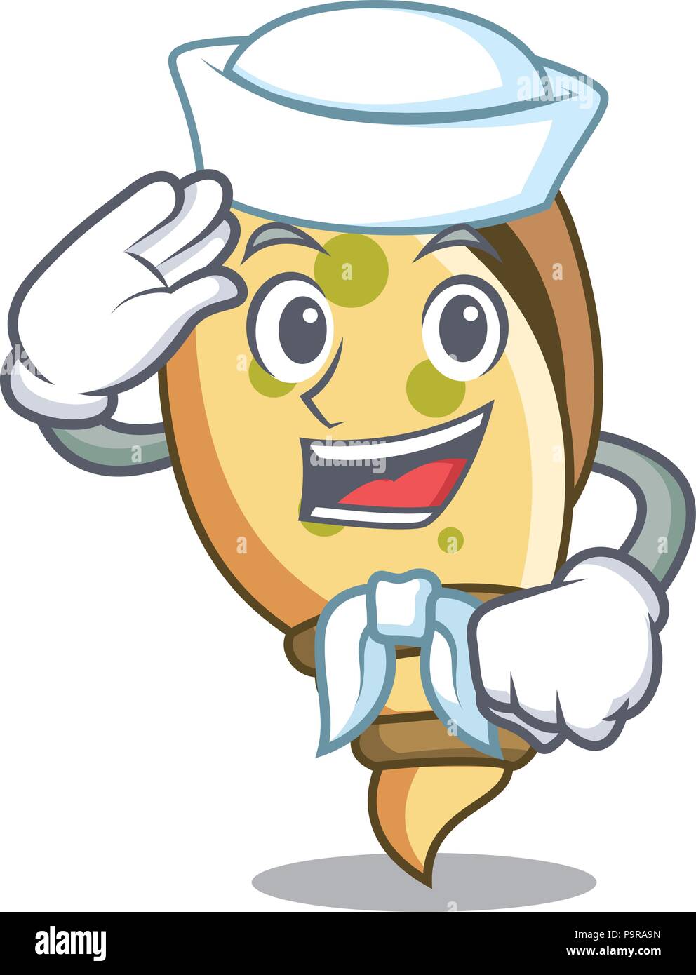 Sailor sea shell character cartoon vector illustration Stock Vector ...