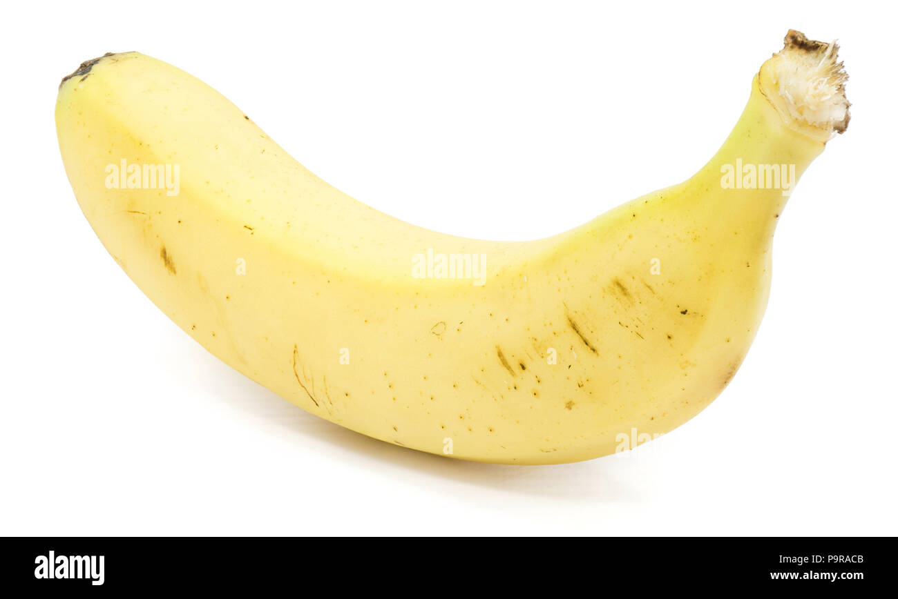 One whole yellow banana isolated on white background Stock Photo - Alamy