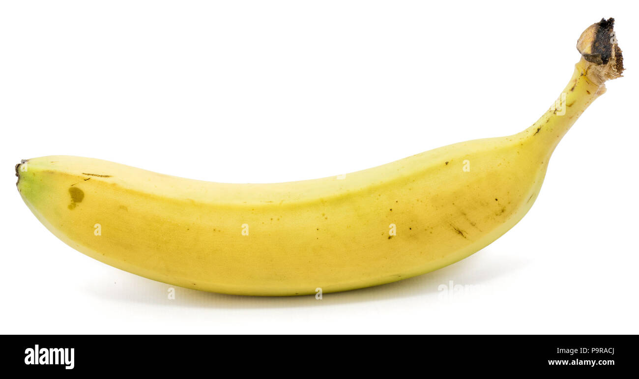 One whole yellow banana isolated on white background Stock Photo - Alamy