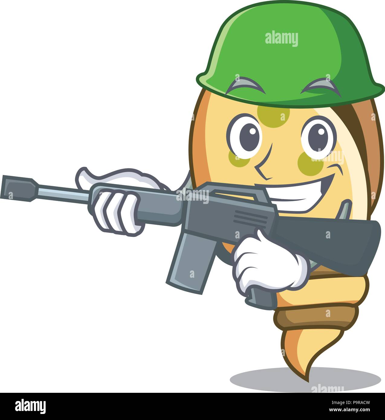 Army sea shell character cartoon vector illustration Stock Vector Image ...