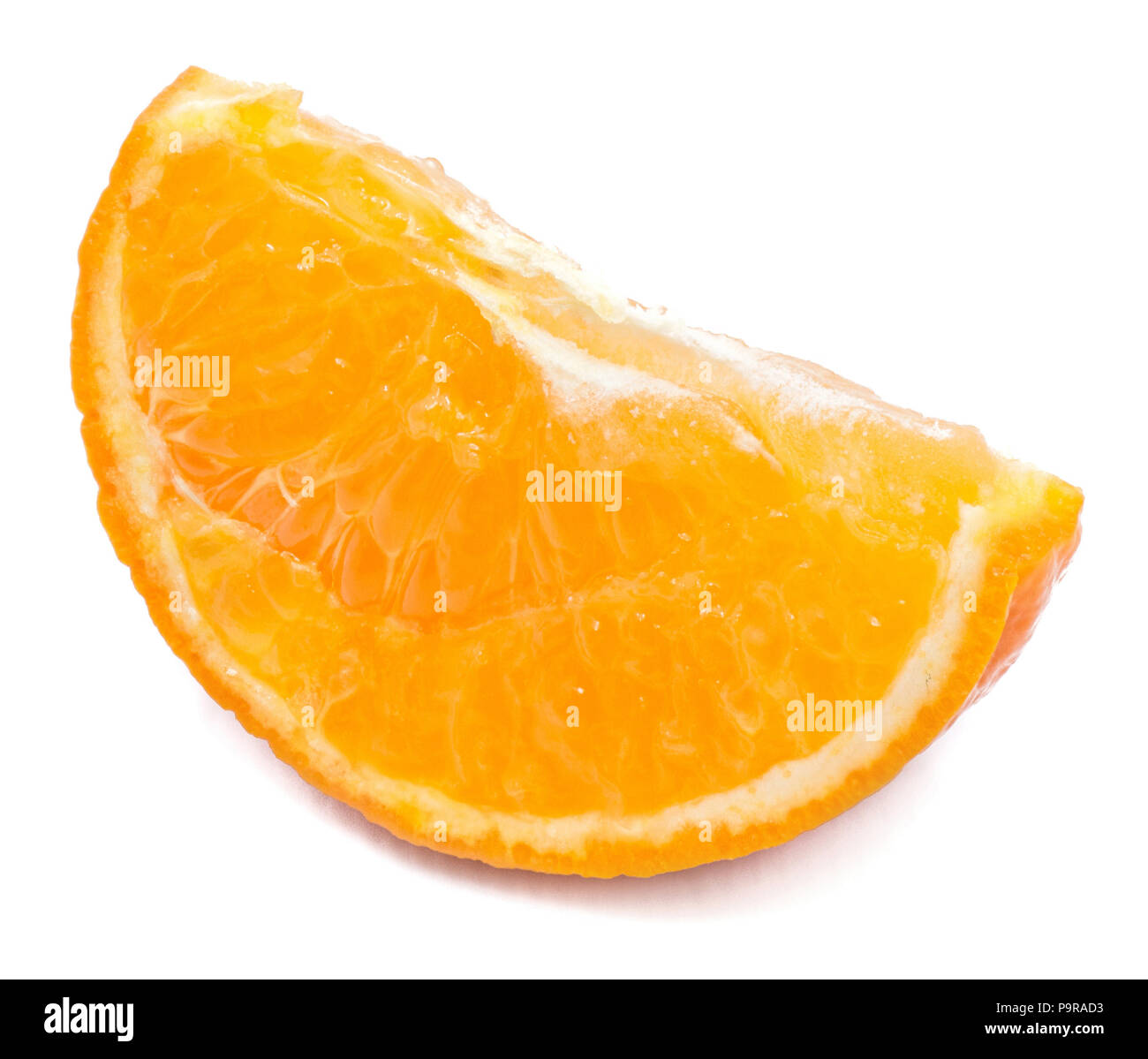 One Clementine slice isolated on white background Stock Photo - Alamy