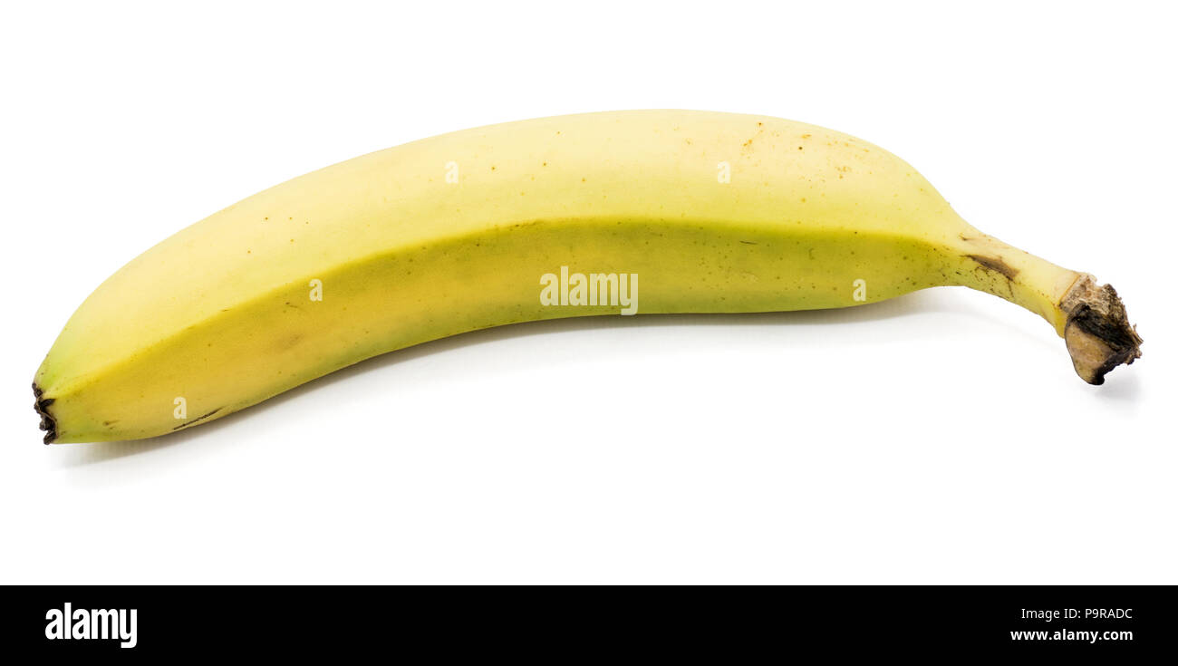 One whole yellow banana isolated on white background Stock Photo - Alamy