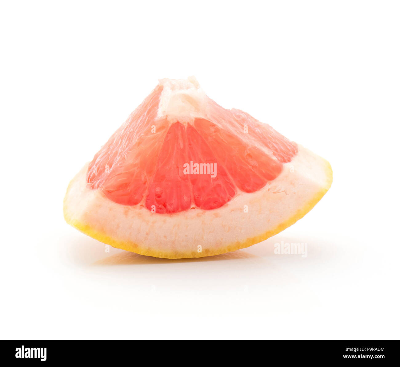 One red grapefruit piece isolated on white background Stock Photo - Alamy