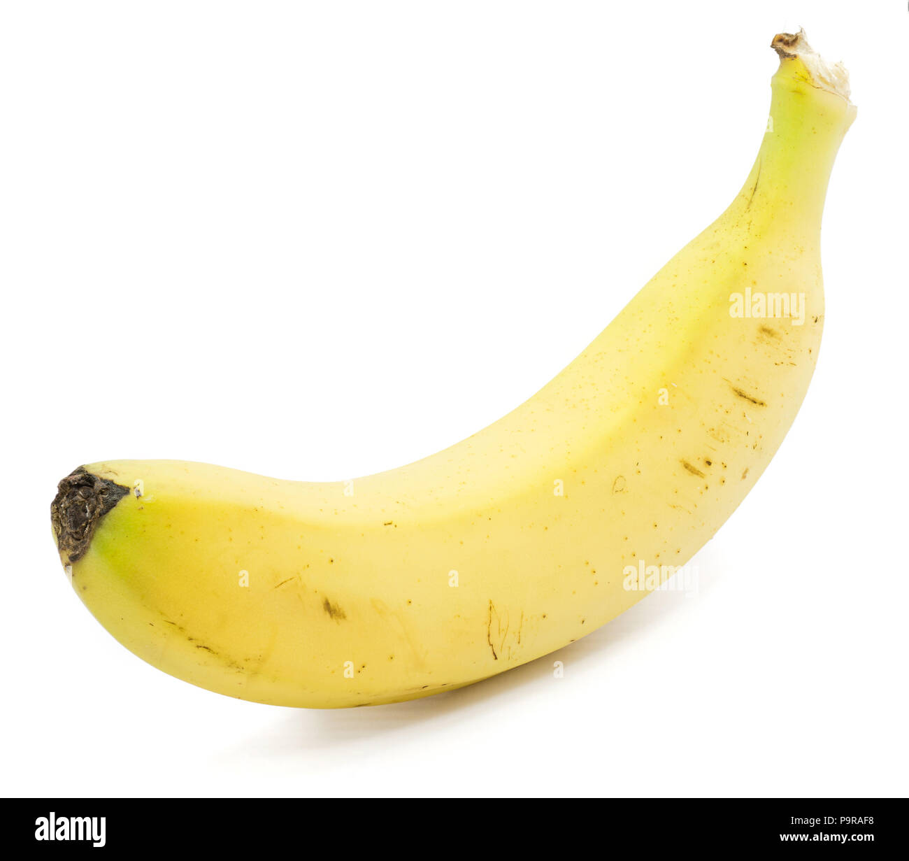 One whole yellow banana isolated on white background Stock Photo - Alamy