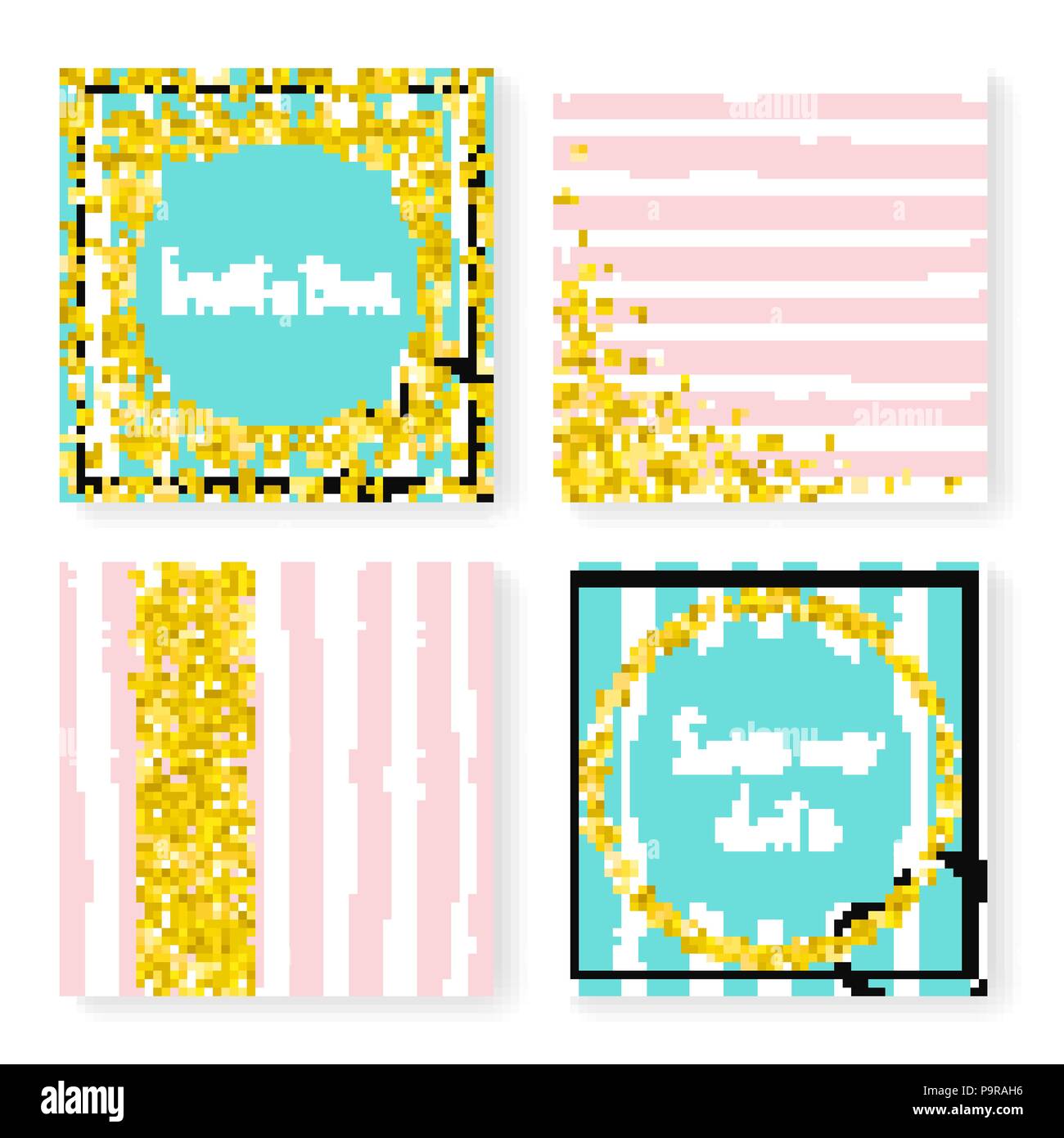 Gold confetti stripes Cut Out Stock Images & Pictures - Alamy