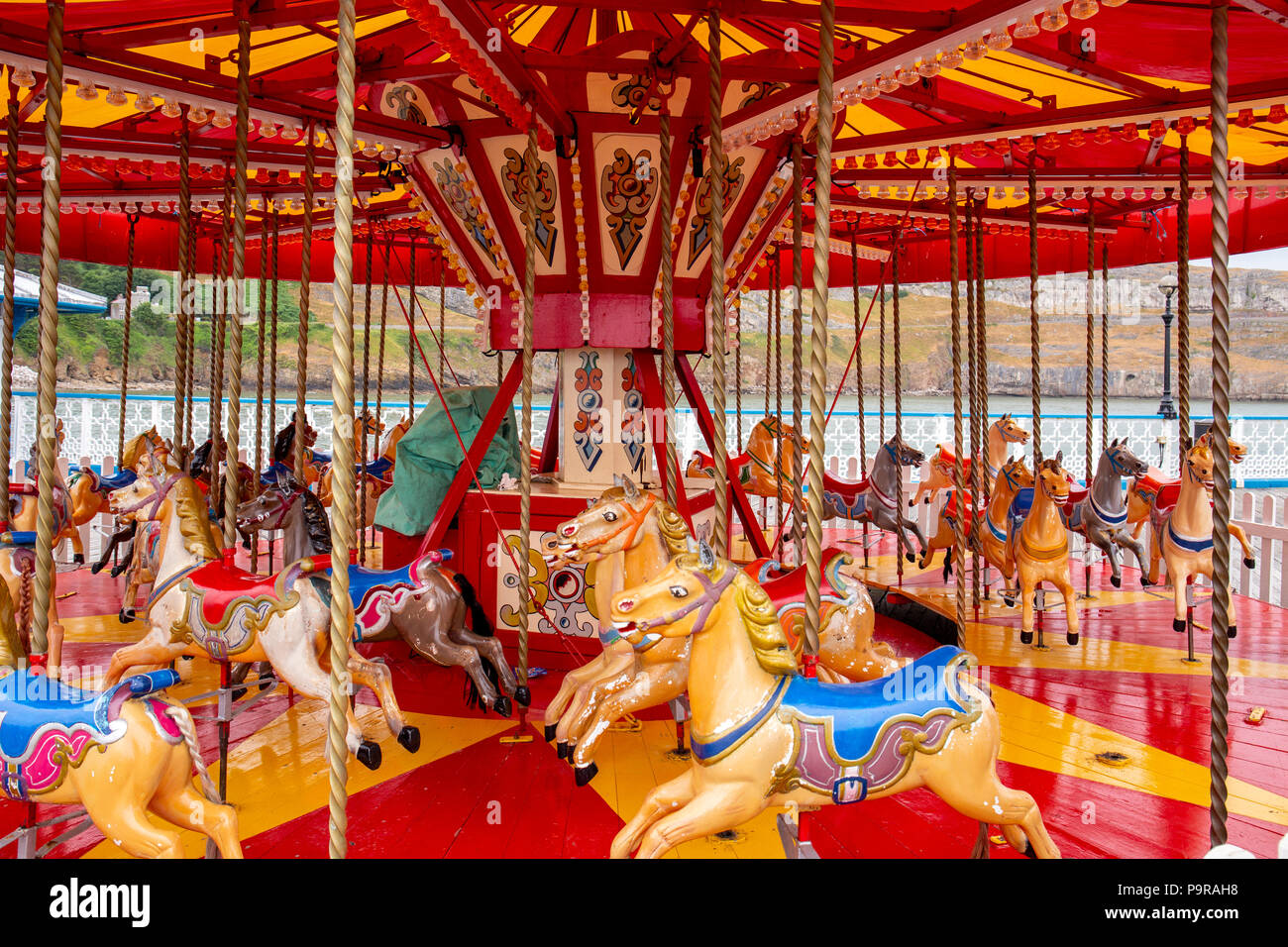 Fairground horse rides carousel Stock Photo - Alamy