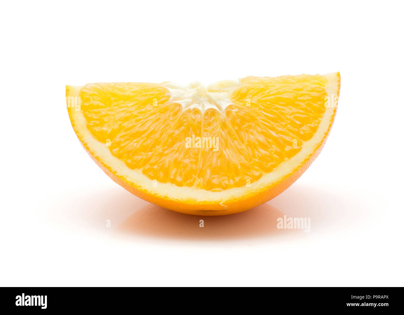 One orange quarter isolated on white background Stock Photo - Alamy