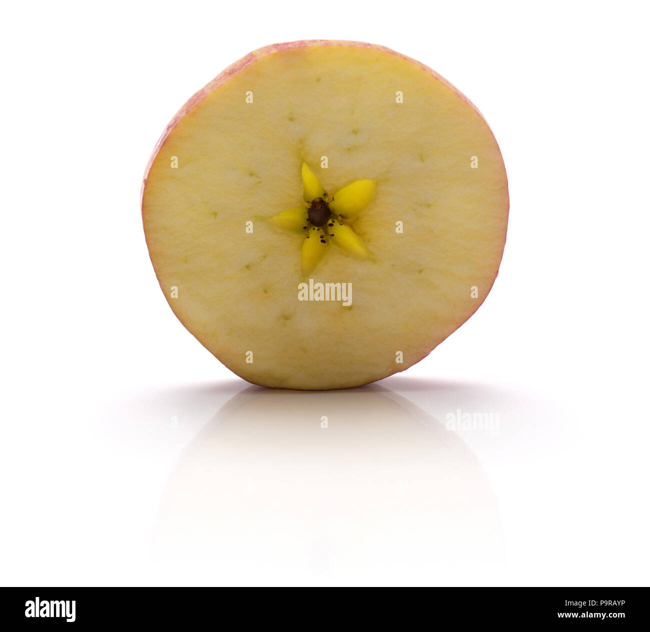 One Gala apple slice isolated on white background cross section Stock ...