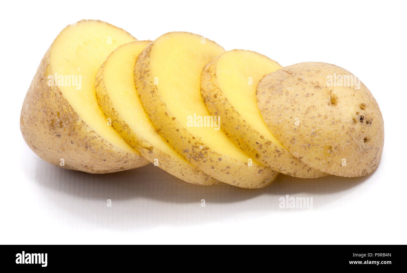 Sliced potato isolated on white background Stock Photo - Alamy