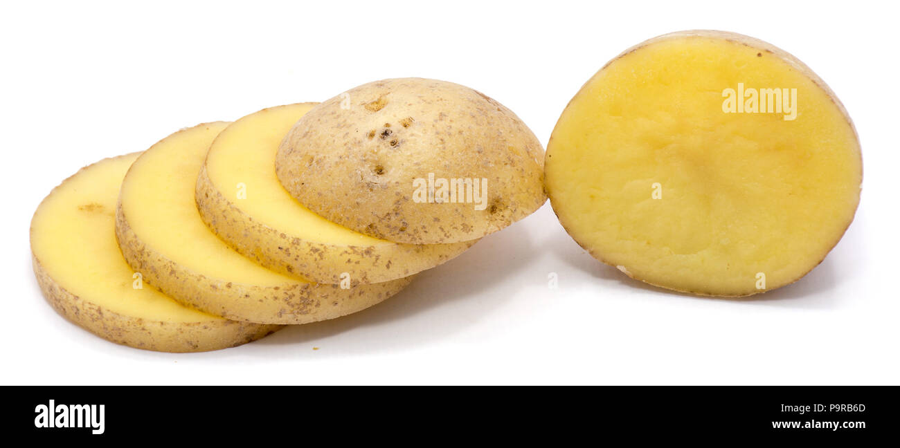 Sliced potato isolated on white background Stock Photo - Alamy