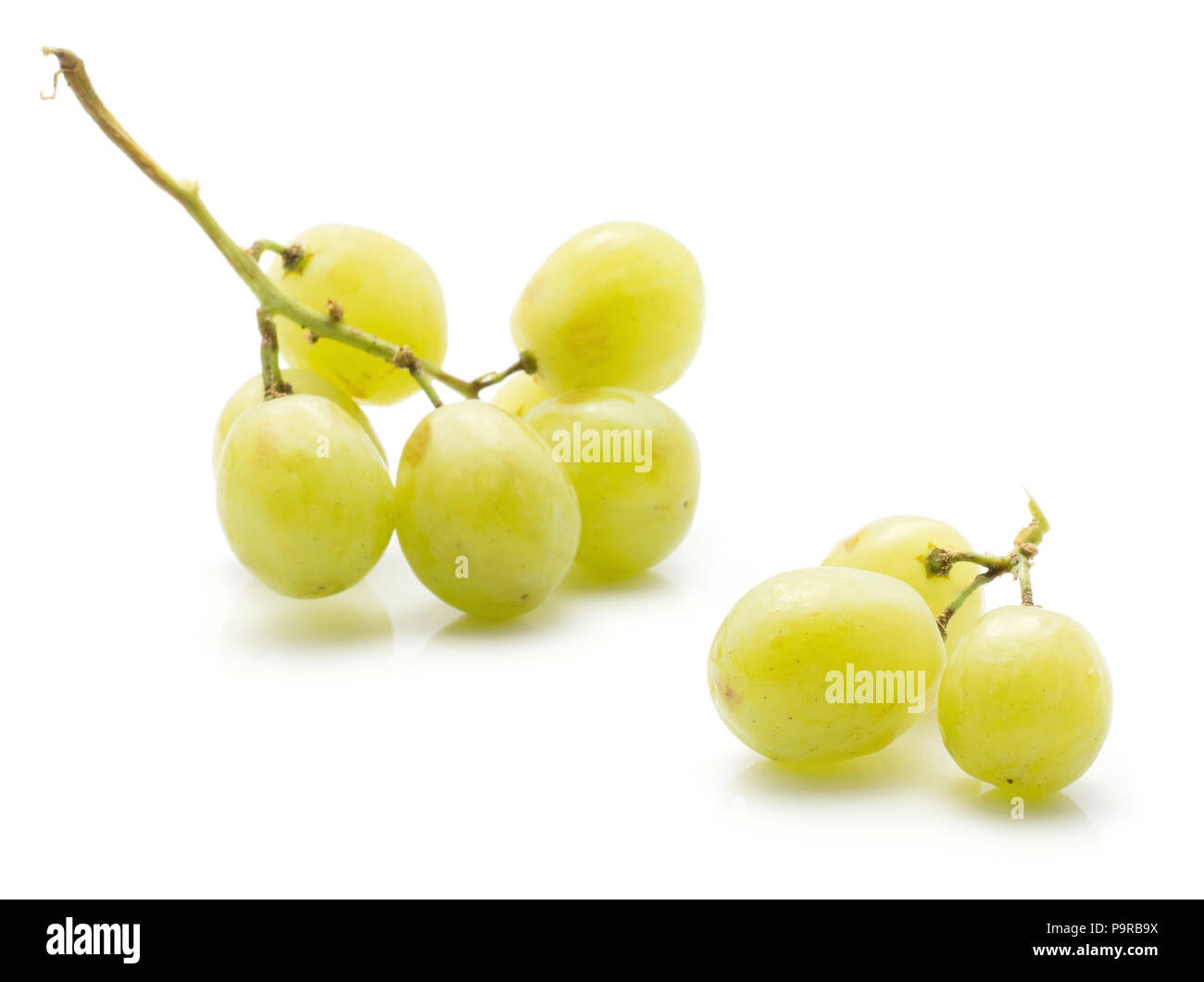 Green grapes (Early Sweet or Grapaes variety) isolated on white ...