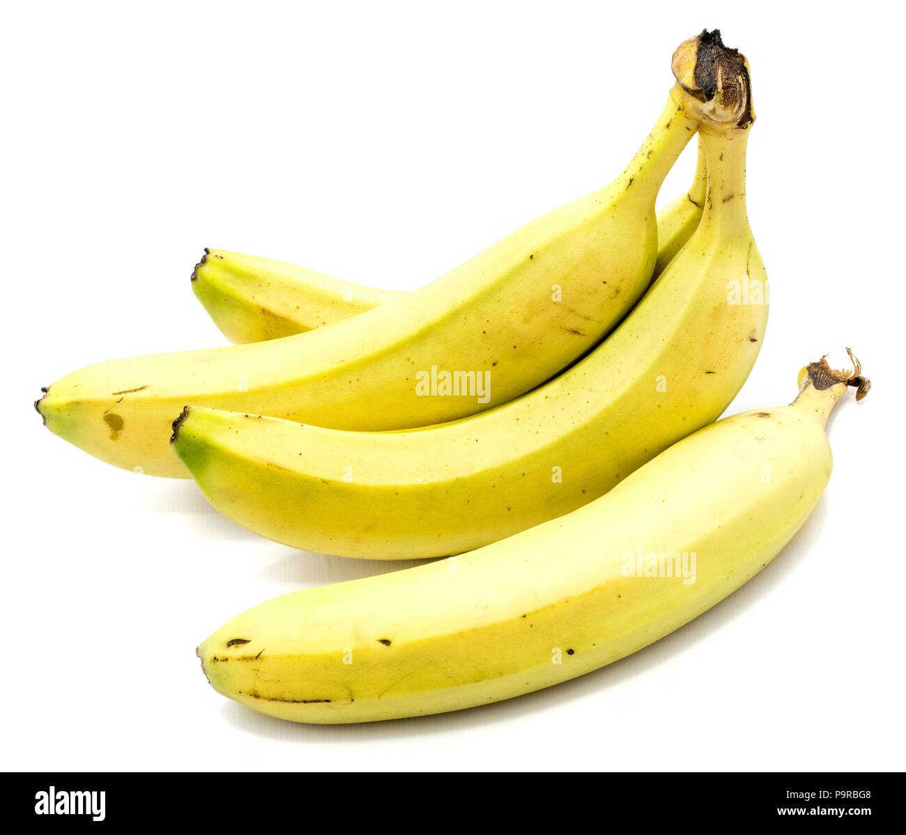 Group of yellow whole bananas isolated on white background Stock Photo ...